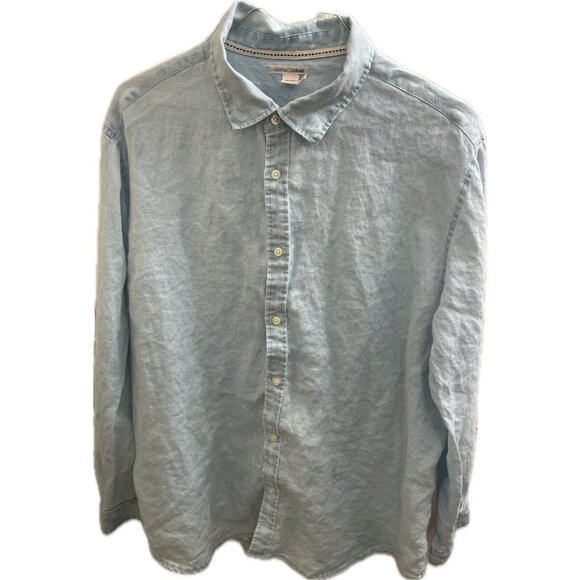 Carbon2Cobalt | Shirts | Carbon 2 Cobalt Linen Shirt Mens Xl Blue Long ...